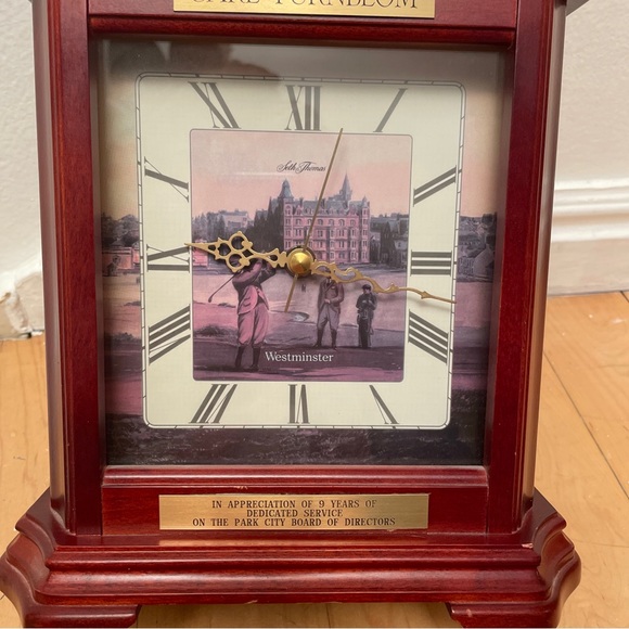 Art | Linden Westminster Chime Clock Golf Theme Mantel Desk Vitage ...